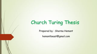 Church Turing Thesis | PPTX