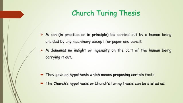 Church Turing Thesis | PPTX | Programming Languages | Computing