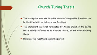 Church Turing Thesis | PPTX