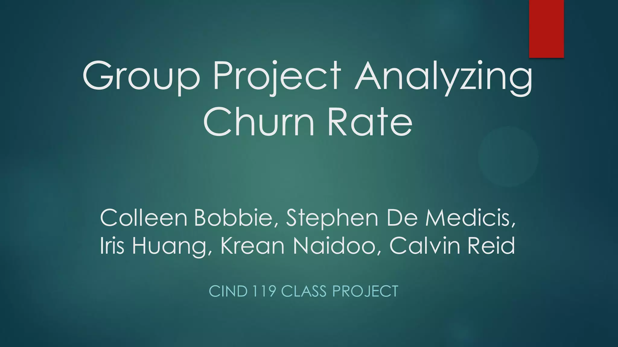 Analyzing Churn Rate with Classification Models | PPT