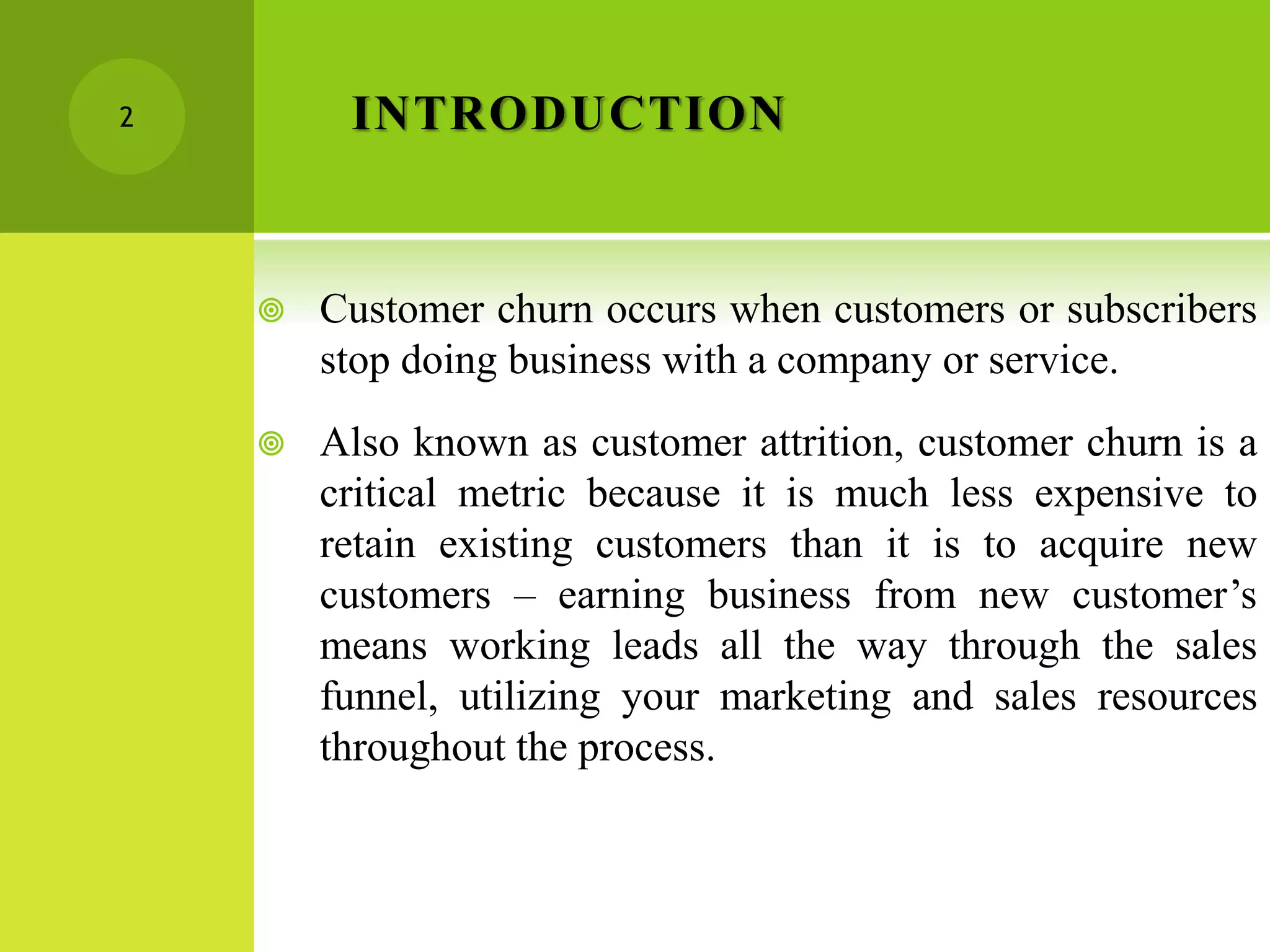 Churn customer analysis | PPTX