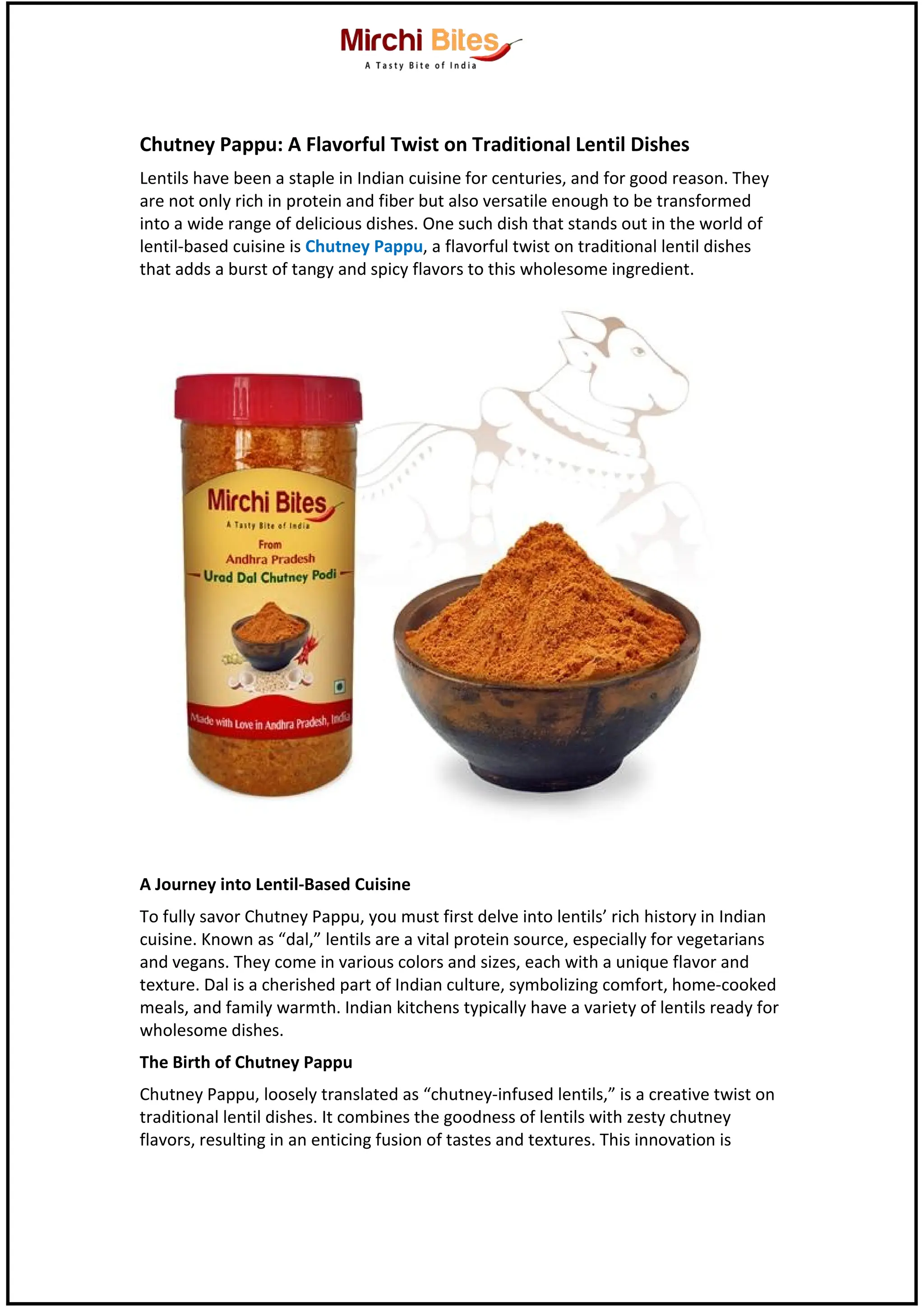 Chutney Pappu: A Flavorful Twist on Traditional Lentil Dishes | PDF