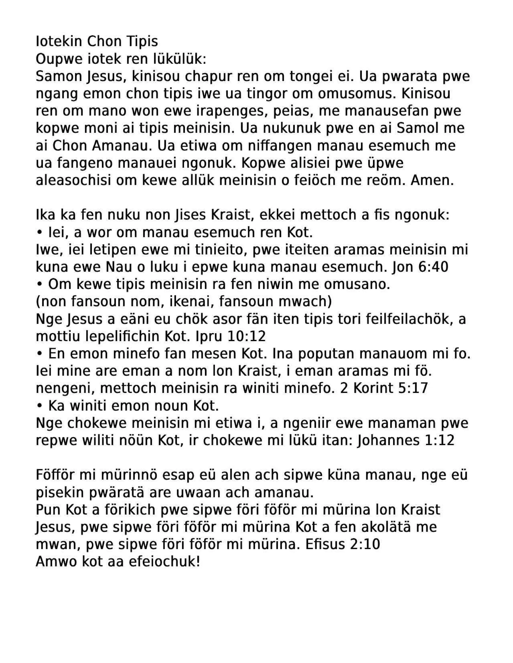 Chuukese Gospel Tract - ONLY JESUS CHRIST SAVES.pdf