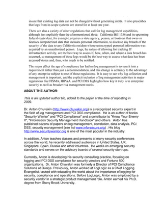 Log Management in the Age of Compliance | PDF