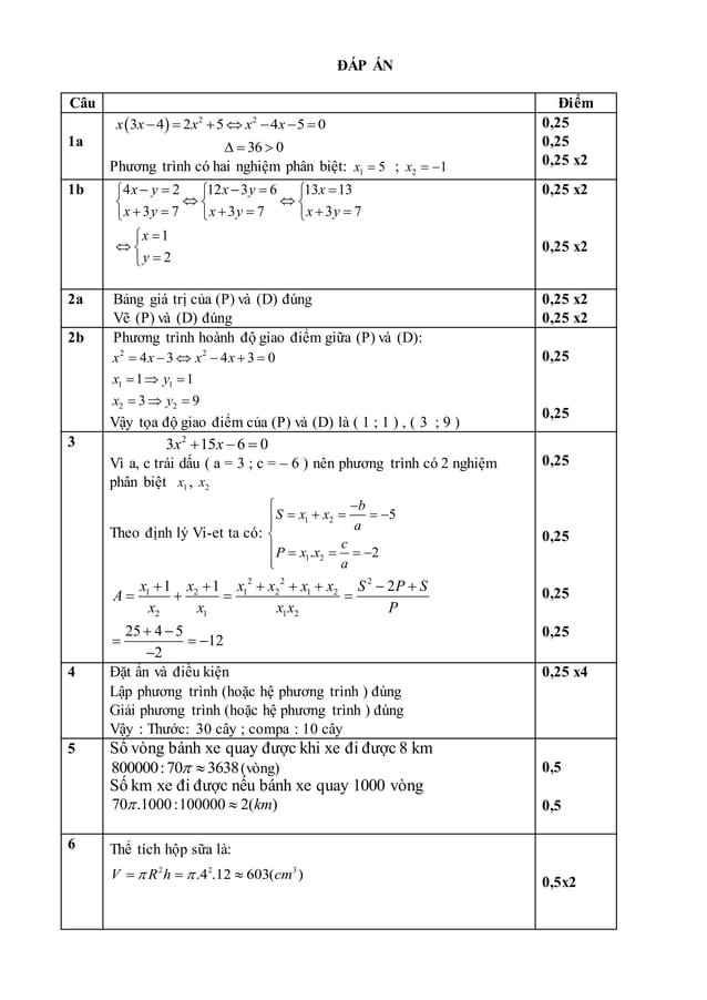 Đề Thi HK2 Toán 9 - THCS Chu Văn An | DOC