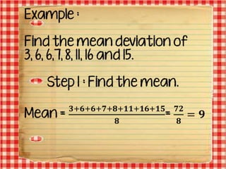 Mean Deviation Formula