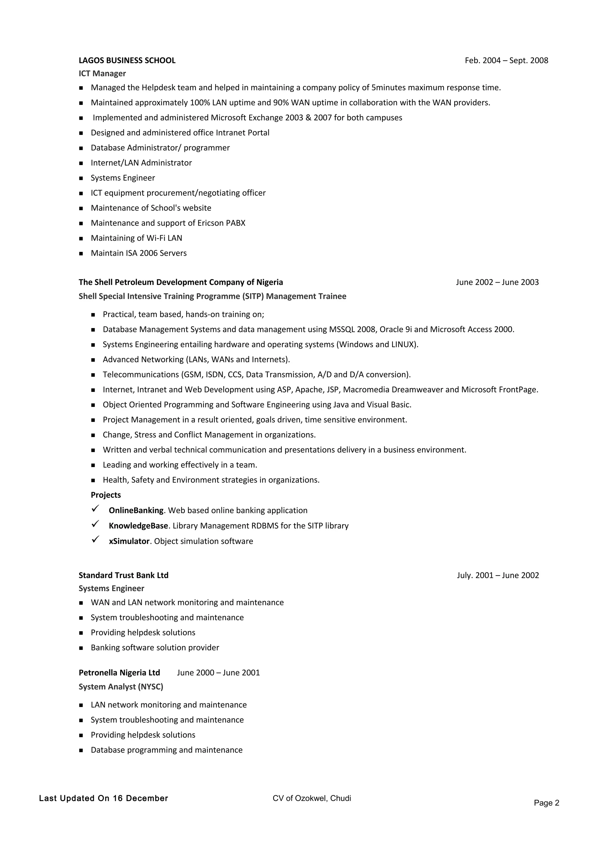 Chudi\'s Resume | DOC