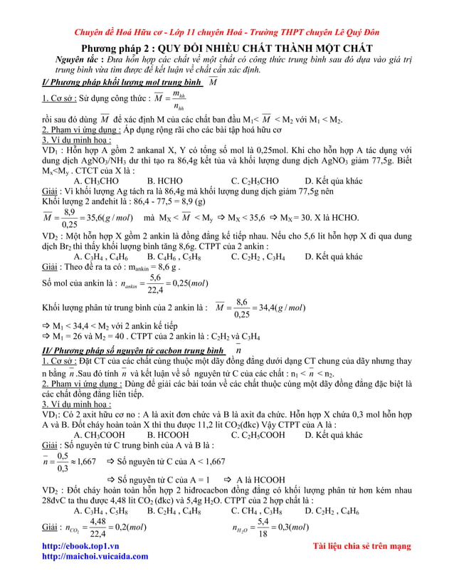 Chuyen de-hoa-huu-co-lop-11 chuyen-hoa | PDF