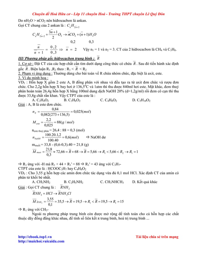 Chuyen de-hoa-huu-co-lop-11 chuyen-hoa | PDF