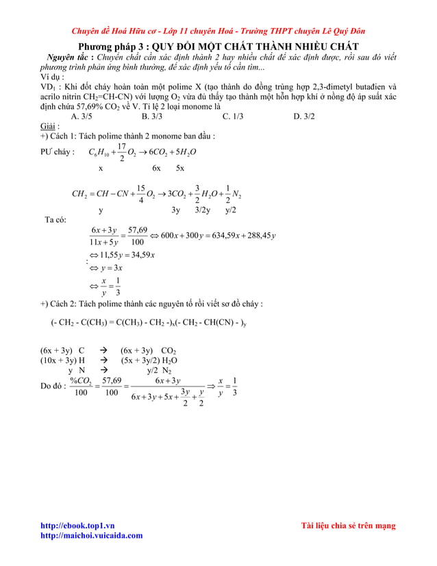 Chuyen de-hoa-huu-co-lop-11 chuyen-hoa | PDF