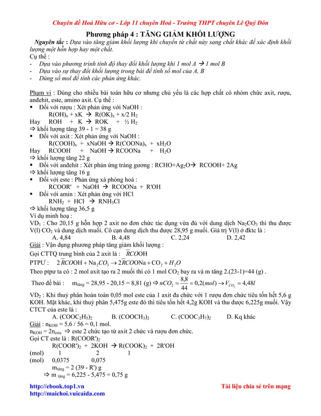 Chuyen de-hoa-huu-co-lop-11 chuyen-hoa | PDF