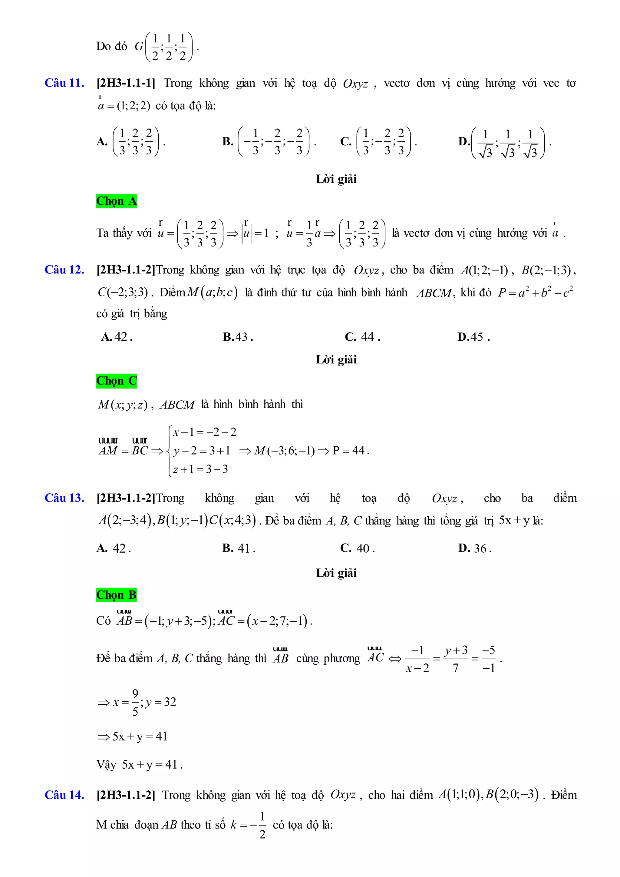 Chuyên Đề Phương Pháp Tọa Độ Trong Không Gian Oxyz Tự Luận Và Trắc Nghiệm | DOCX