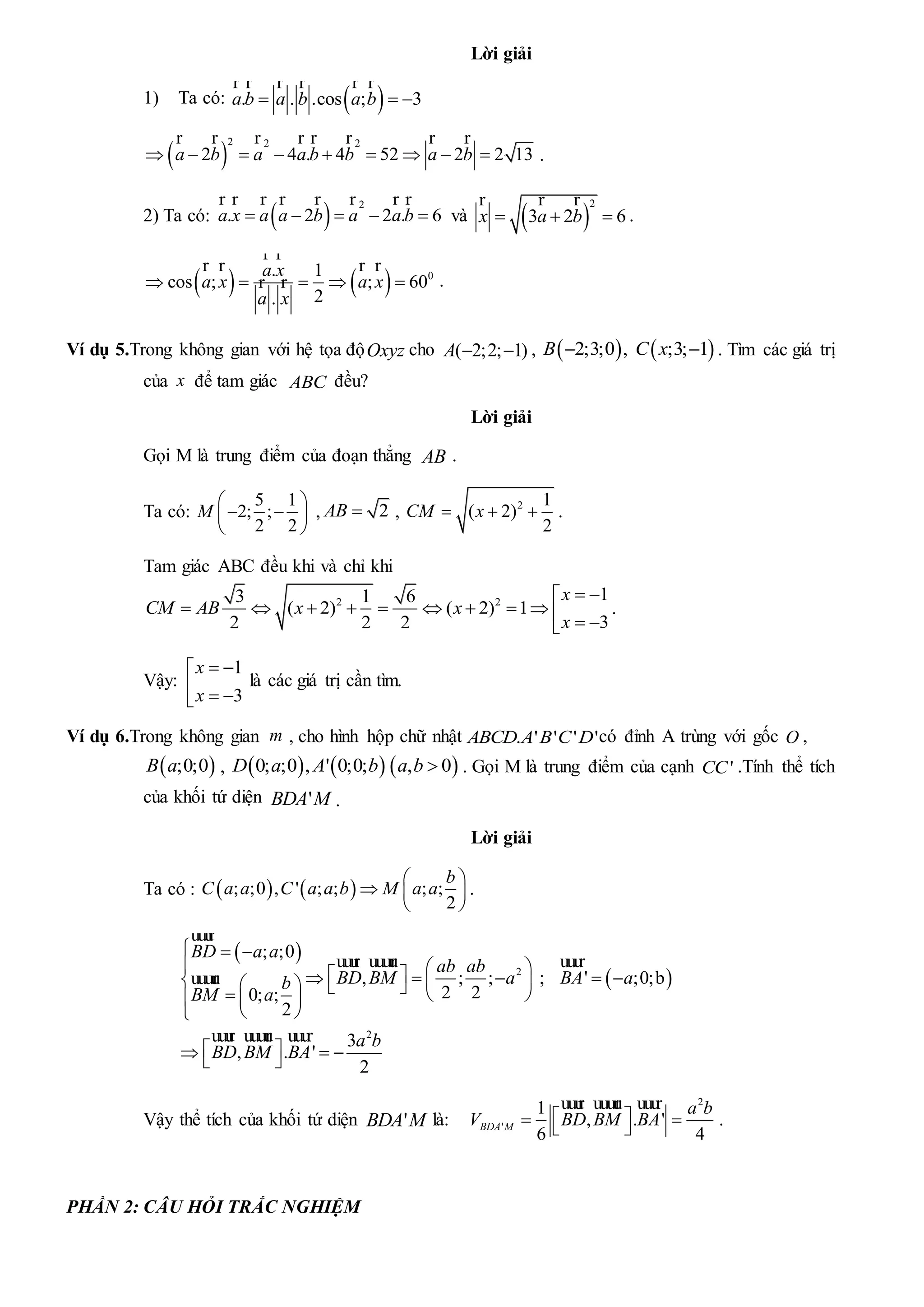Chuyên Đề Phương Pháp Tọa Độ Trong Không Gian Oxyz Tự Luận Và Trắc Nghiệm | DOCX