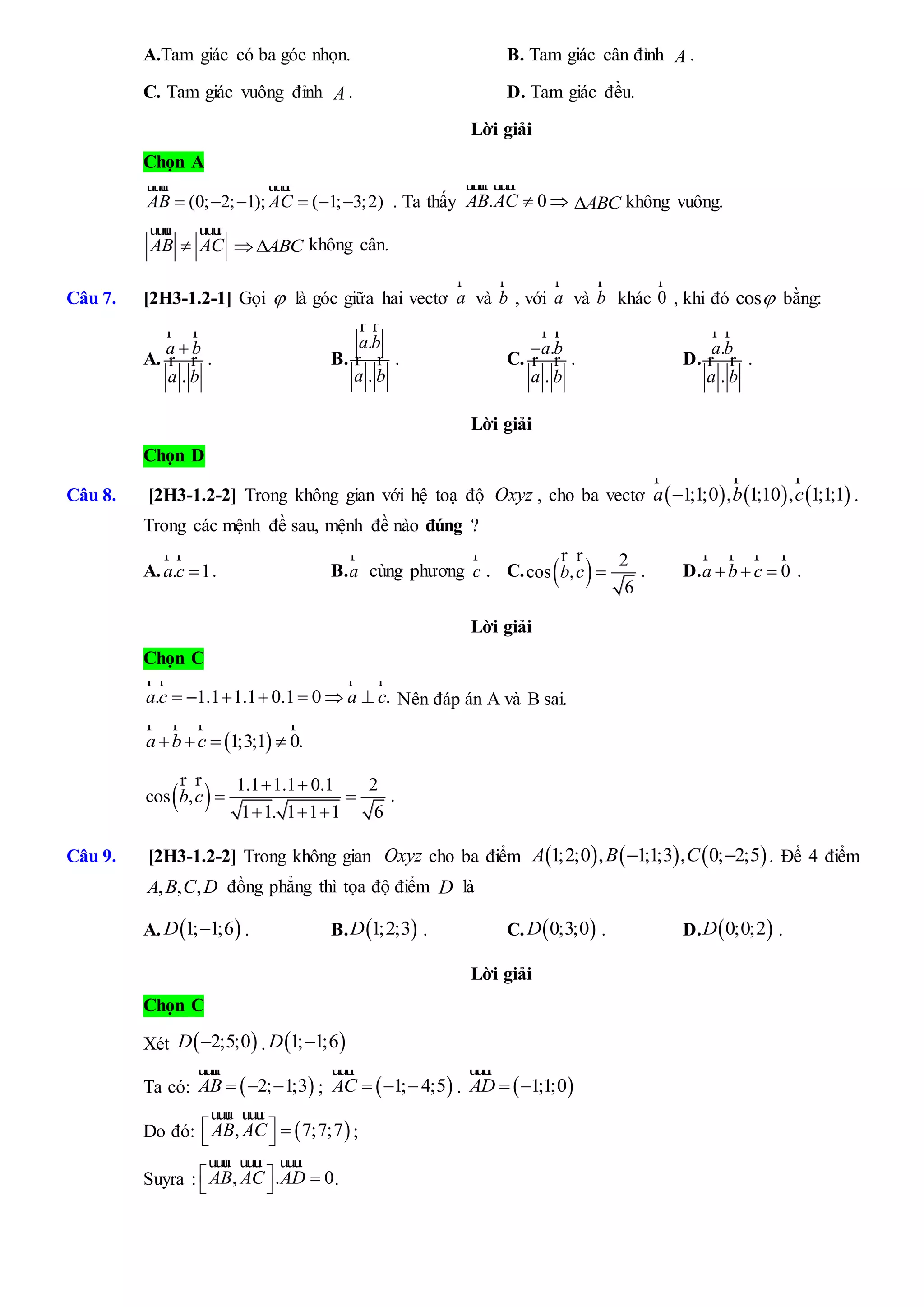 Chuyên Đề Phương Pháp Tọa Độ Trong Không Gian Oxyz Tự Luận Và Trắc Nghiệm | DOCX