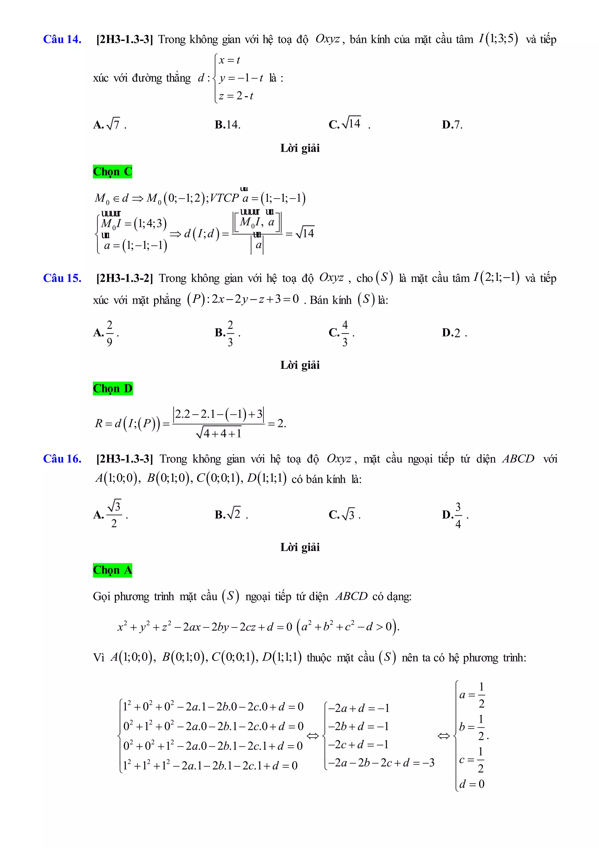 Chuyên Đề Phương Pháp Tọa Độ Trong Không Gian Oxyz Tự Luận Và Trắc Nghiệm | DOCX