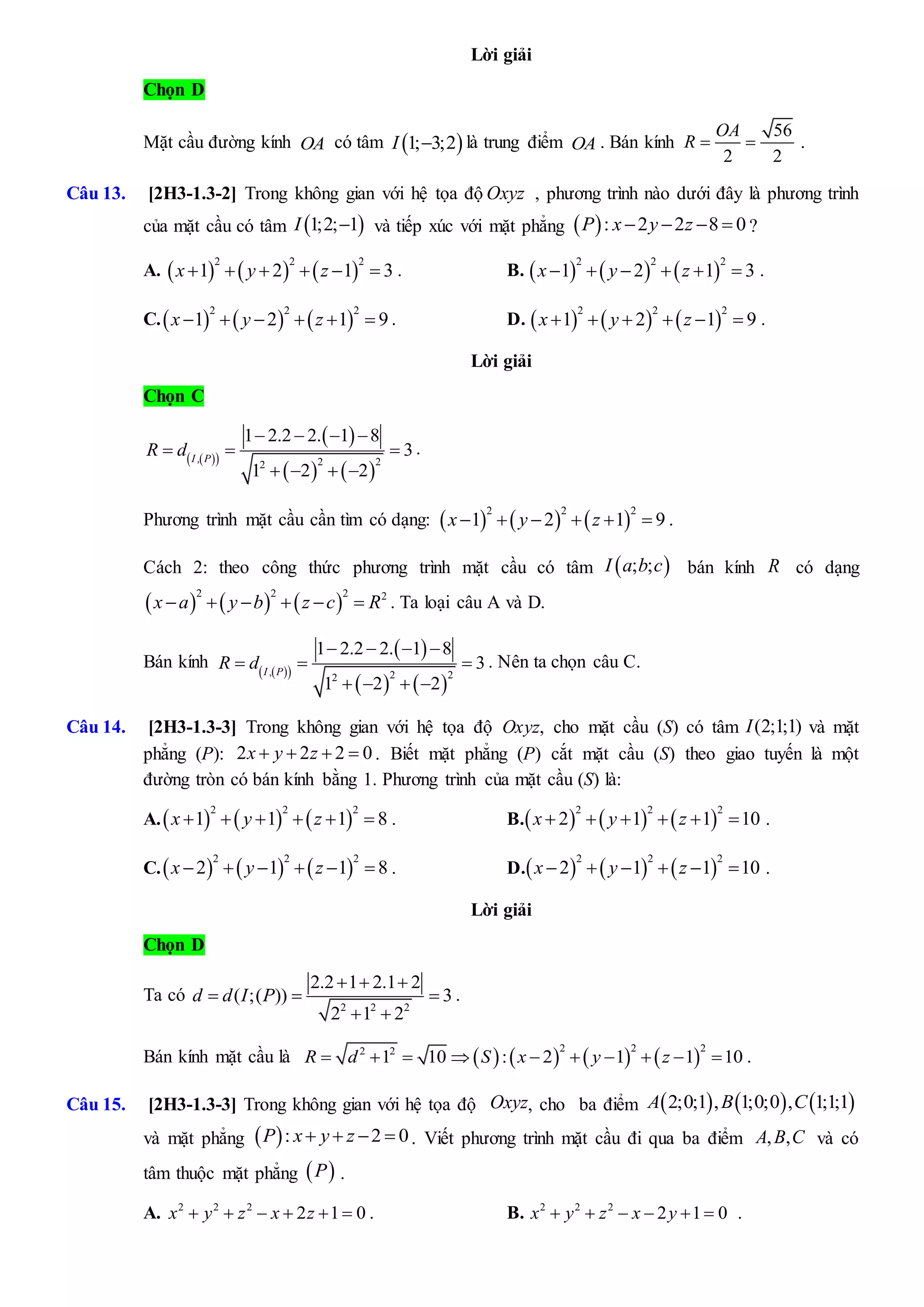 Chuyên Đề Phương Pháp Tọa Độ Trong Không Gian Oxyz Tự Luận Và Trắc Nghiệm | DOCX