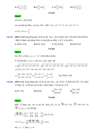 Chuyên Đề Phương Pháp Tọa Độ Trong Không Gian Oxyz Tự Luận Và Trắc Nghiệm | DOCX