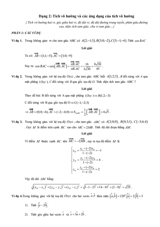 Chuyên Đề Phương Pháp Tọa Độ Trong Không Gian Oxyz Tự Luận Và Trắc Nghiệm | DOCX