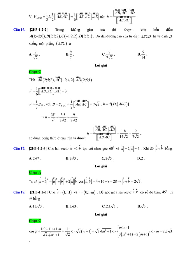 Chuyên Đề Phương Pháp Tọa Độ Trong Không Gian Oxyz Tự Luận Và Trắc Nghiệm | DOCX