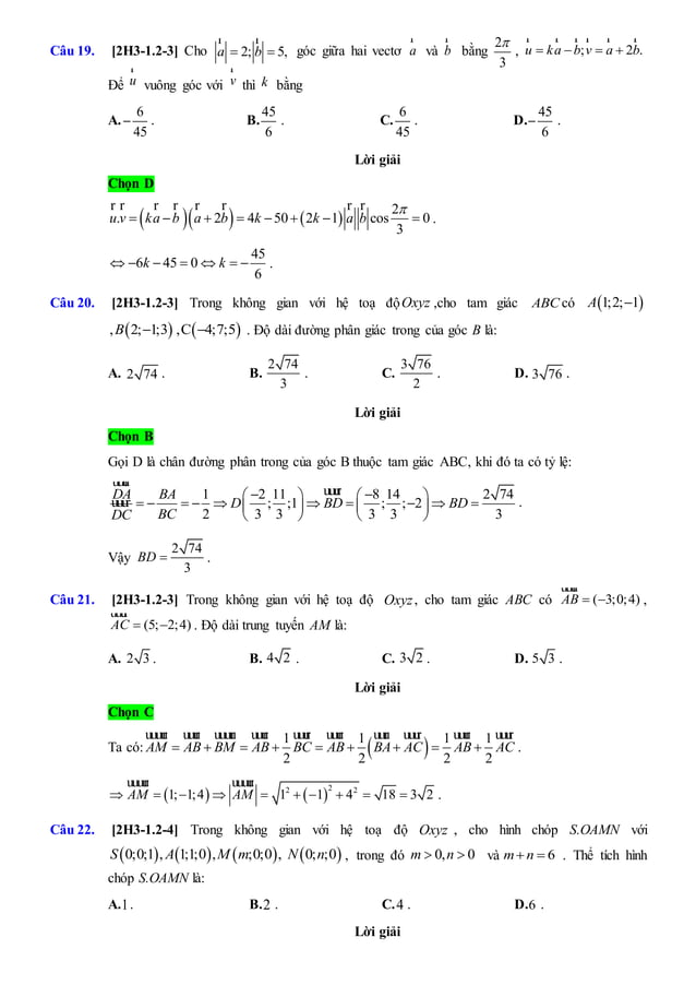 Chuyên Đề Phương Pháp Tọa Độ Trong Không Gian Oxyz Tự Luận Và Trắc Nghiệm | DOCX