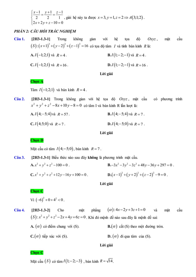 Chuyên Đề Phương Pháp Tọa Độ Trong Không Gian Oxyz Tự Luận Và Trắc Nghiệm | DOCX