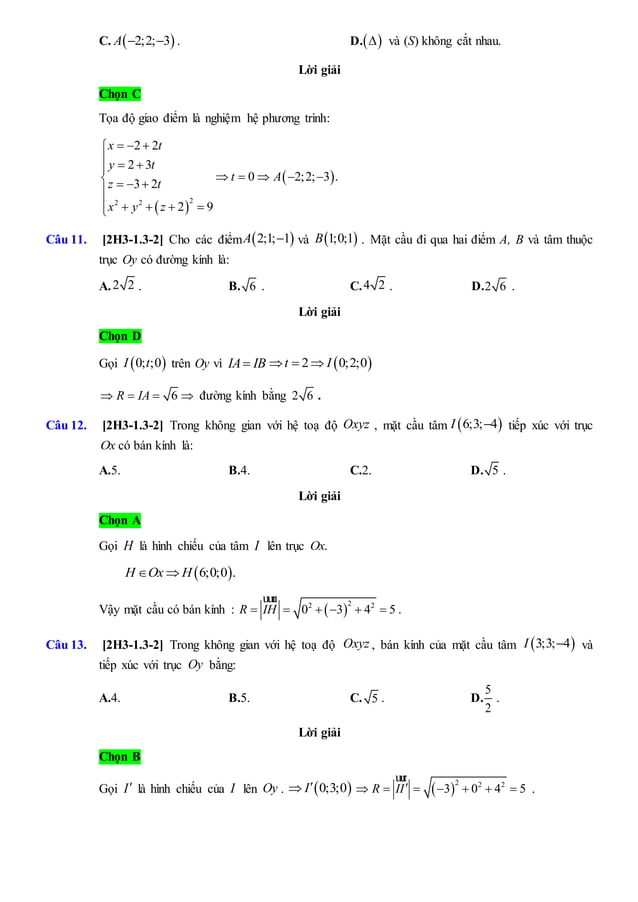 Chuyên Đề Phương Pháp Tọa Độ Trong Không Gian Oxyz Tự Luận Và Trắc Nghiệm | DOCX