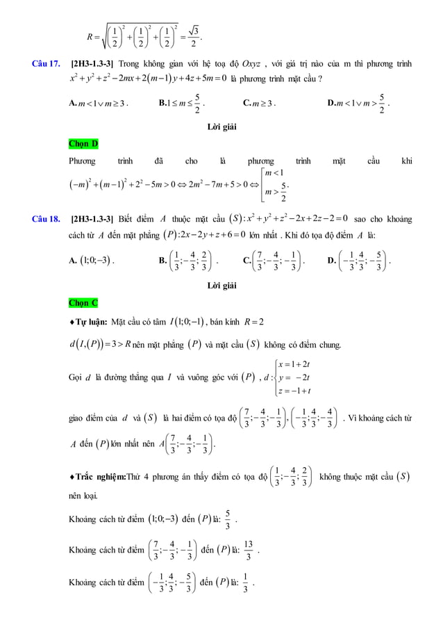 Chuyên Đề Phương Pháp Tọa Độ Trong Không Gian Oxyz Tự Luận Và Trắc Nghiệm | DOCX