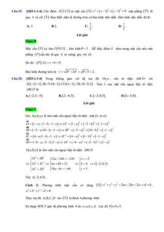 Chuyên Đề Phương Pháp Tọa Độ Trong Không Gian Oxyz Tự Luận Và Trắc Nghiệm | DOCX