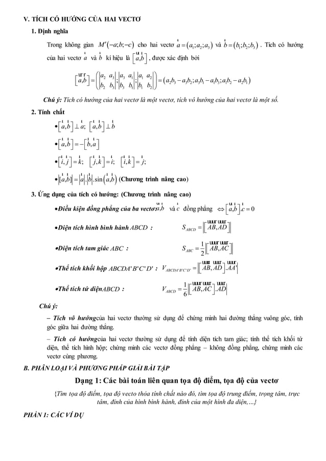 Chuyên Đề Phương Pháp Tọa Độ Trong Không Gian Oxyz Tự Luận Và Trắc Nghiệm | DOCX