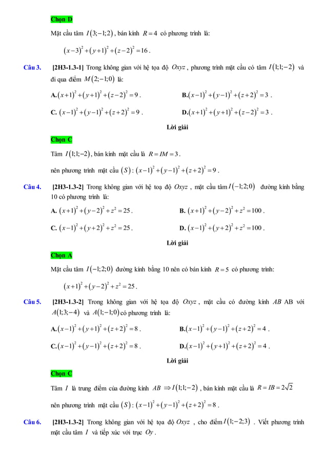 Chuyên Đề Phương Pháp Tọa Độ Trong Không Gian Oxyz Tự Luận Và Trắc Nghiệm | DOCX