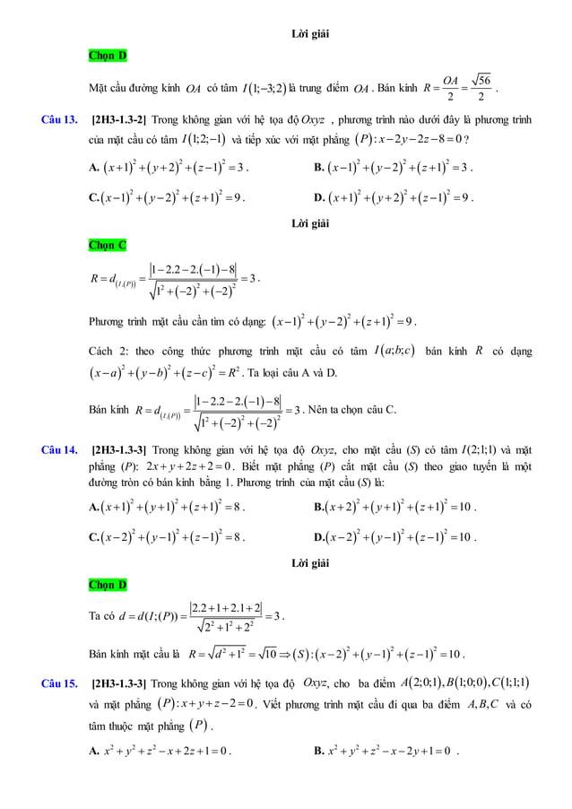 Chuyên Đề Phương Pháp Tọa Độ Trong Không Gian Oxyz Tự Luận Và Trắc Nghiệm | DOCX