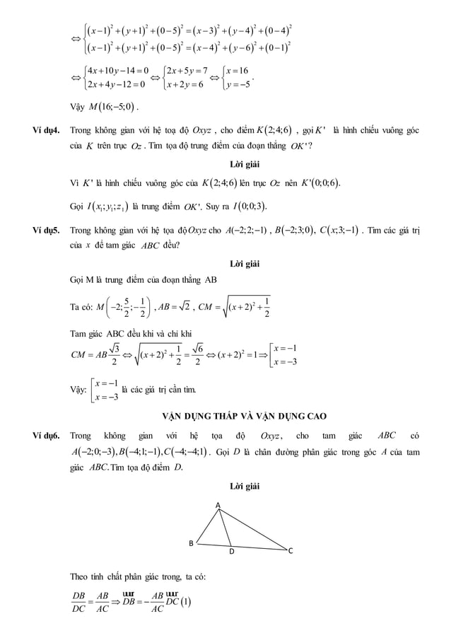 Chuyên Đề Phương Pháp Tọa Độ Trong Không Gian Oxyz Tự Luận Và Trắc Nghiệm | DOCX
