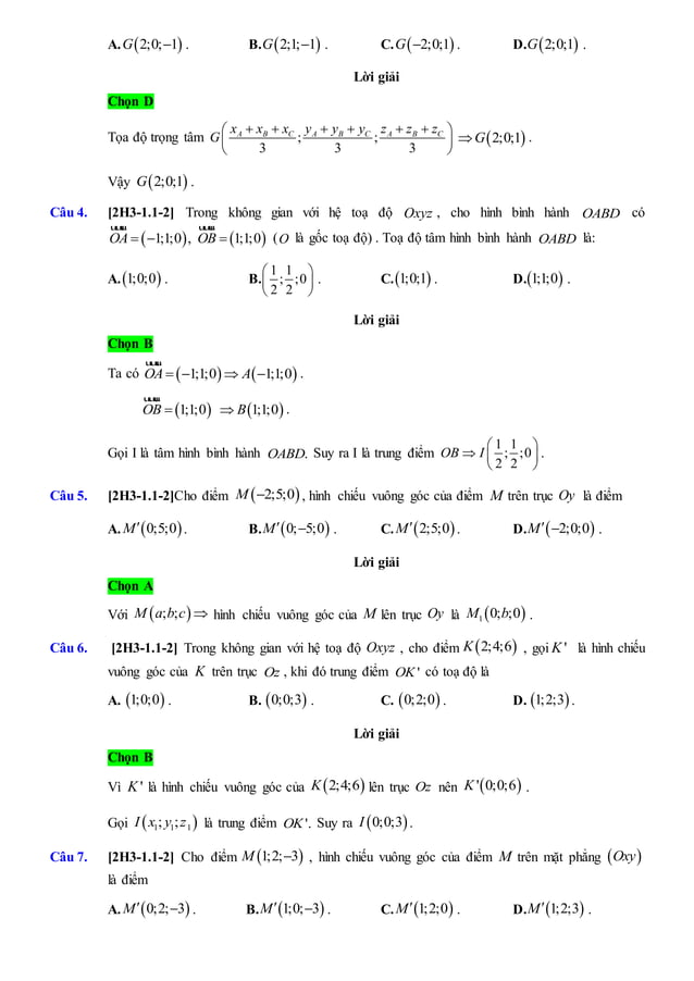 Chuyên Đề Phương Pháp Tọa Độ Trong Không Gian Oxyz Tự Luận Và Trắc Nghiệm | DOCX