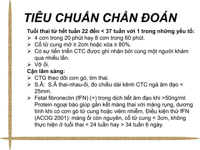 CHUYỂN DẠ SINH NON | PDF