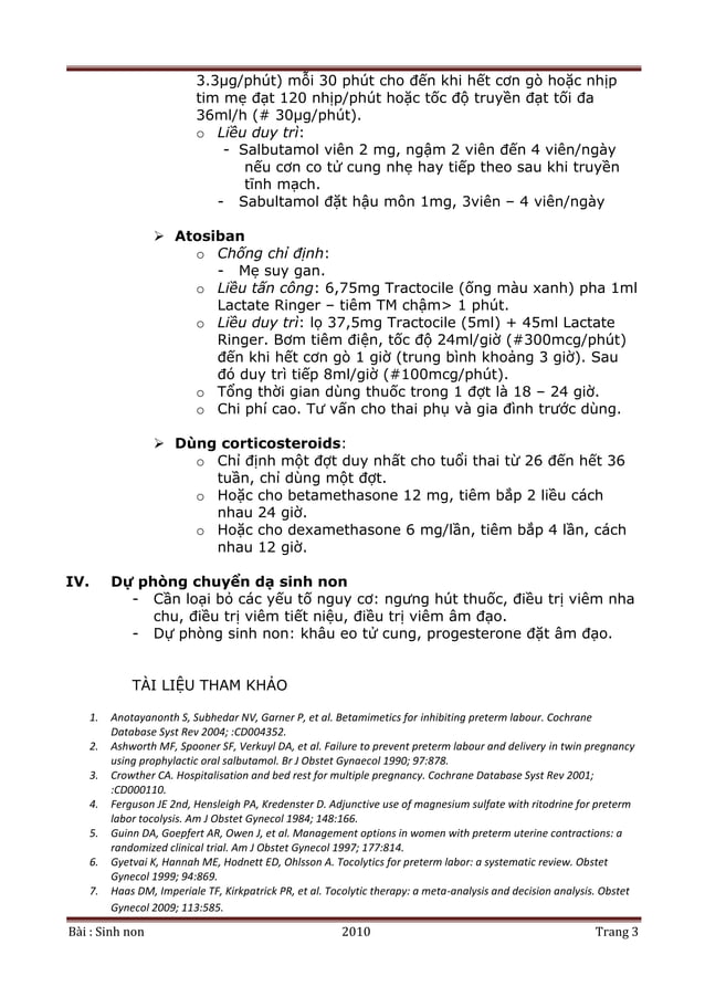 CHUYỂN DẠ SINH NON | PDF