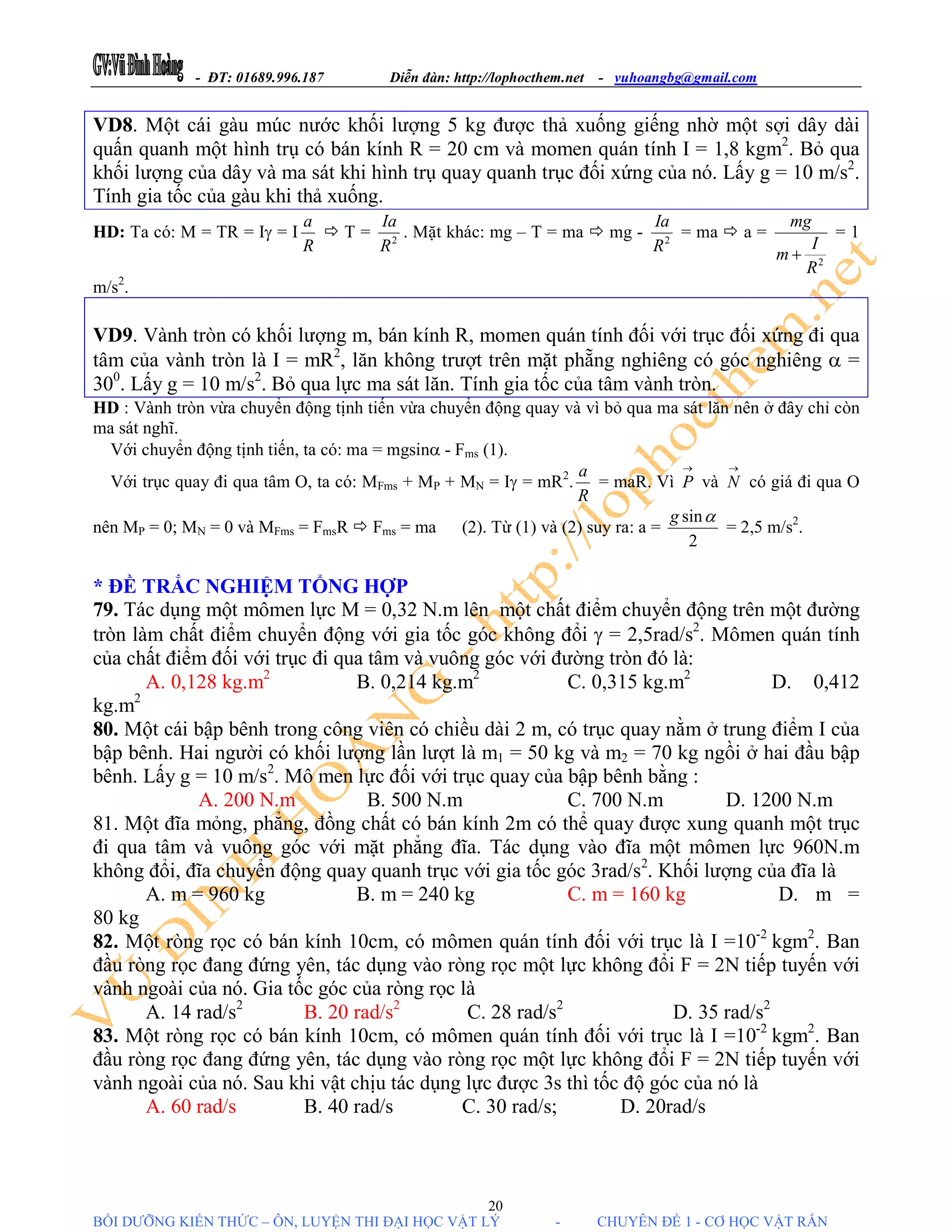 Chuyen de 1 co hoc vat ran | PDF