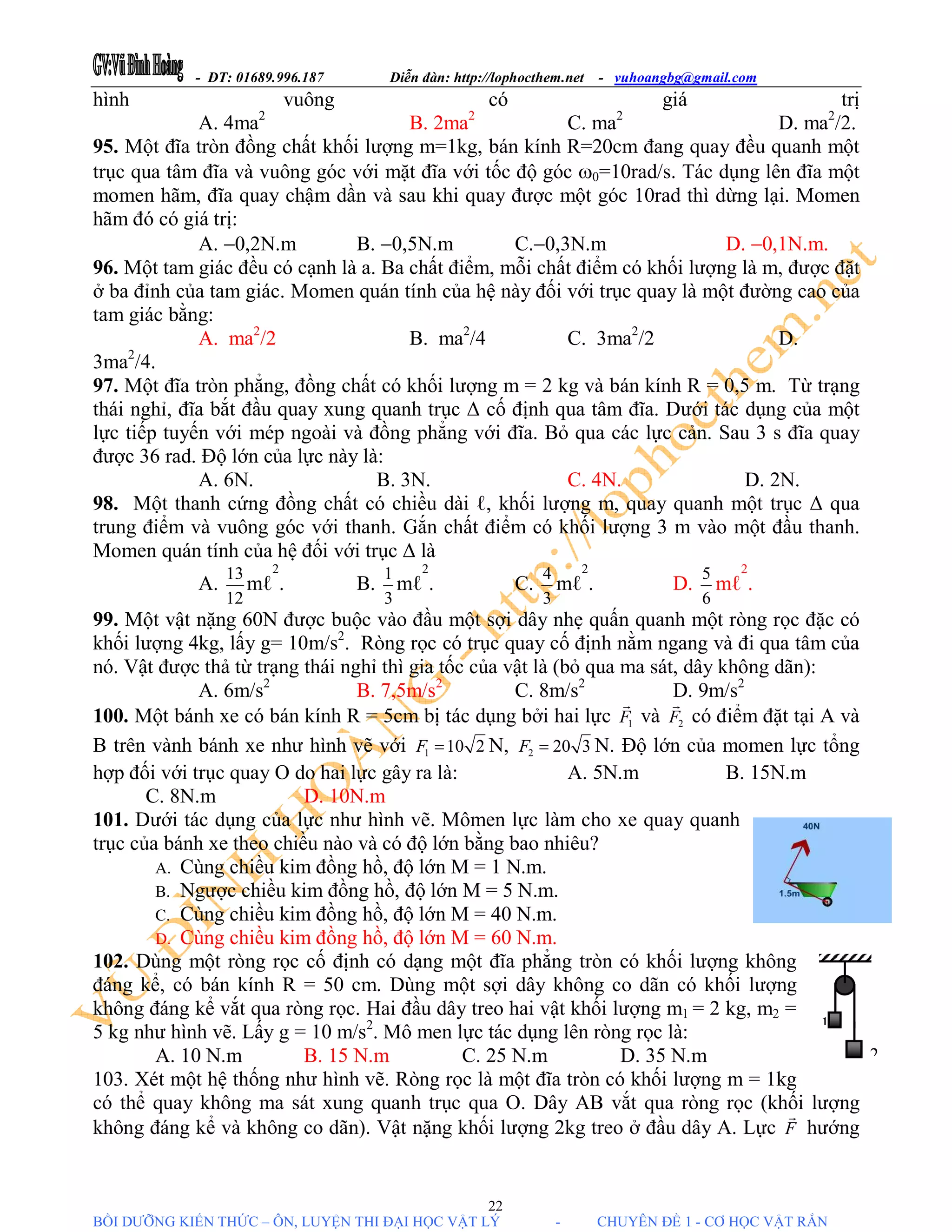 Chuyen de 1 co hoc vat ran | PDF