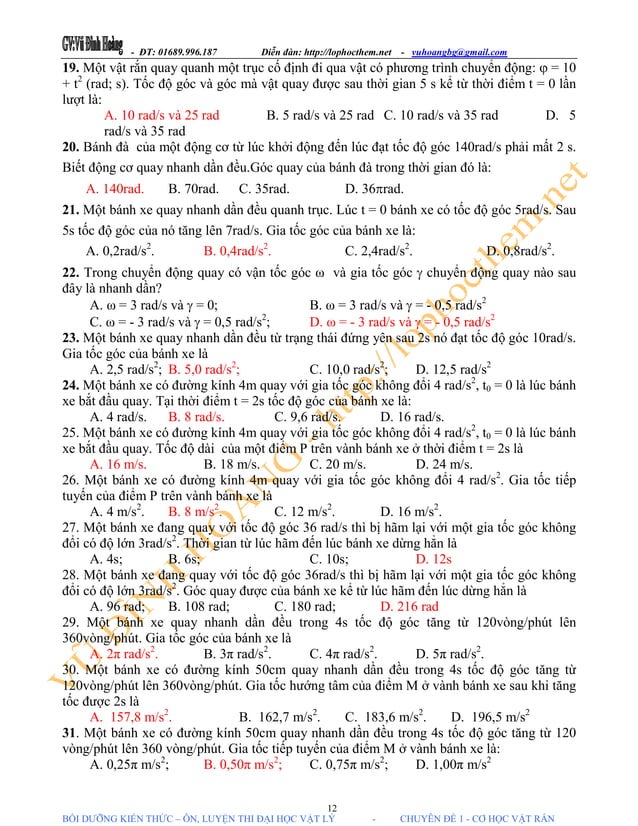 Chuyen de 1 co hoc vat ran | PDF