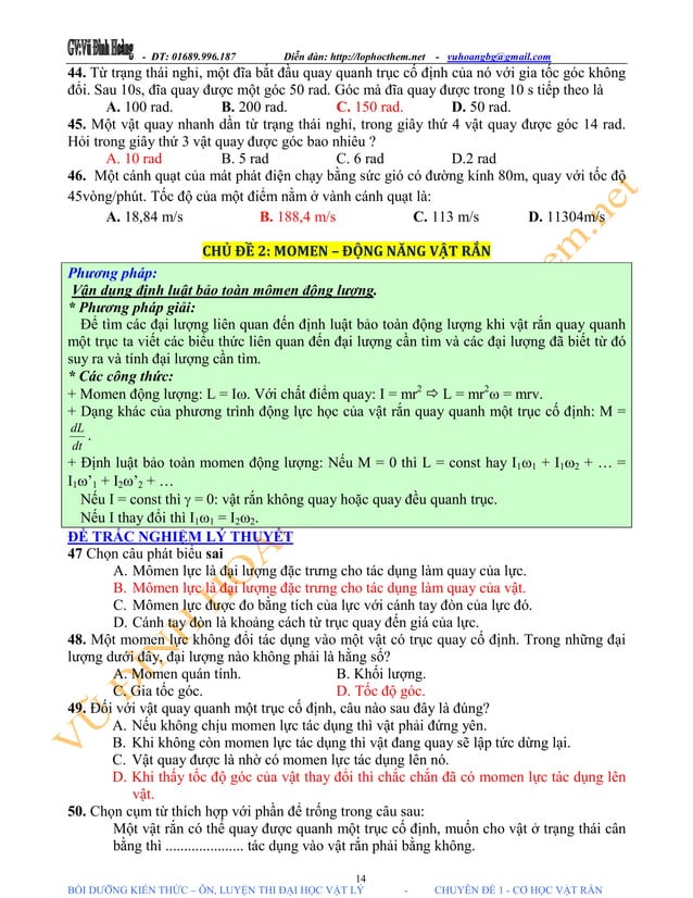 Chuyen de 1 co hoc vat ran | PDF
