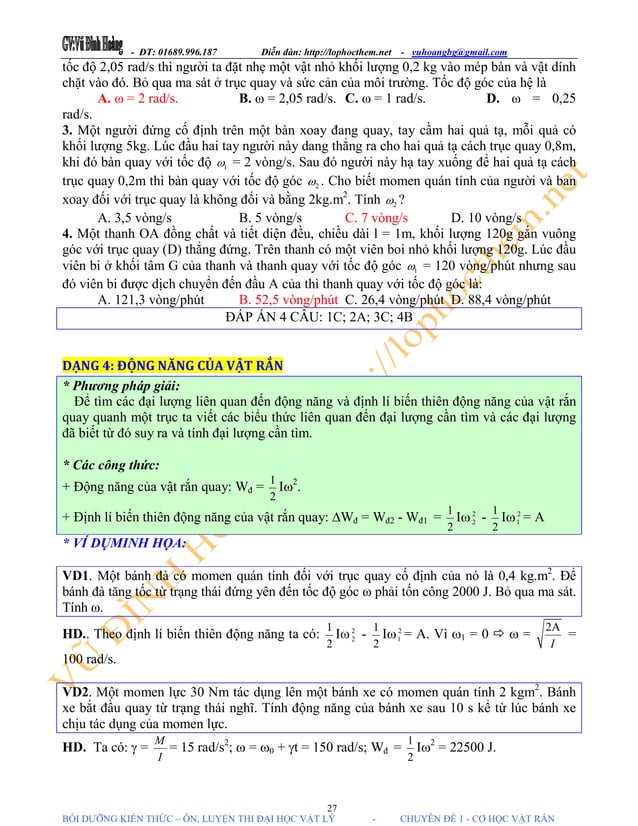 Chuyen de 1 co hoc vat ran | PDF