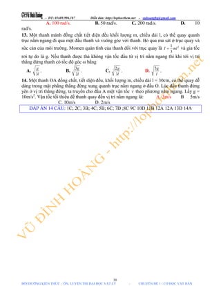 Chuyen de 1 co hoc vat ran | PDF