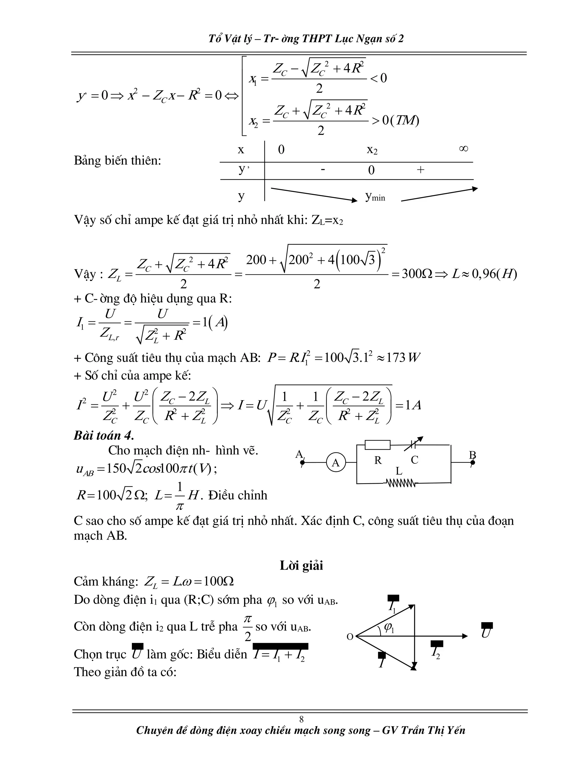 Chuyên đề điện xoay chiều mạch song song | PDF