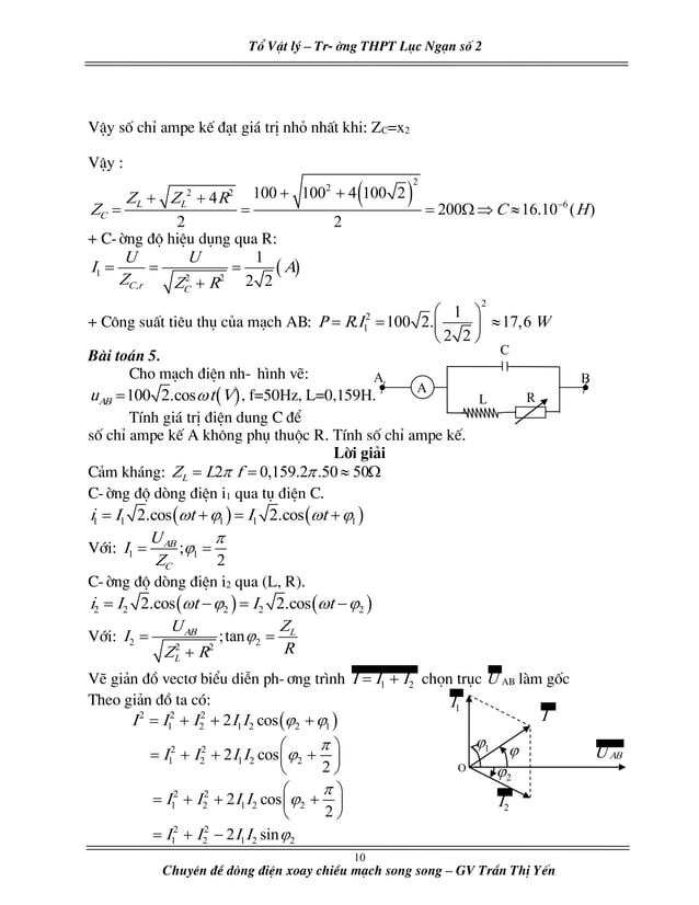 Chuyên đề điện xoay chiều mạch song song | PDF