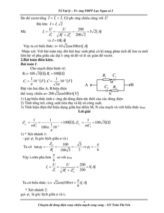 Chuyên đề điện xoay chiều mạch song song | PDF