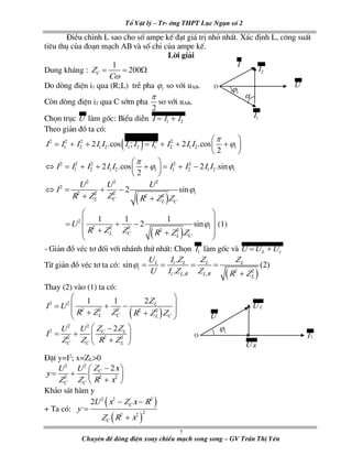 Chuyên đề điện xoay chiều mạch song song | PDF