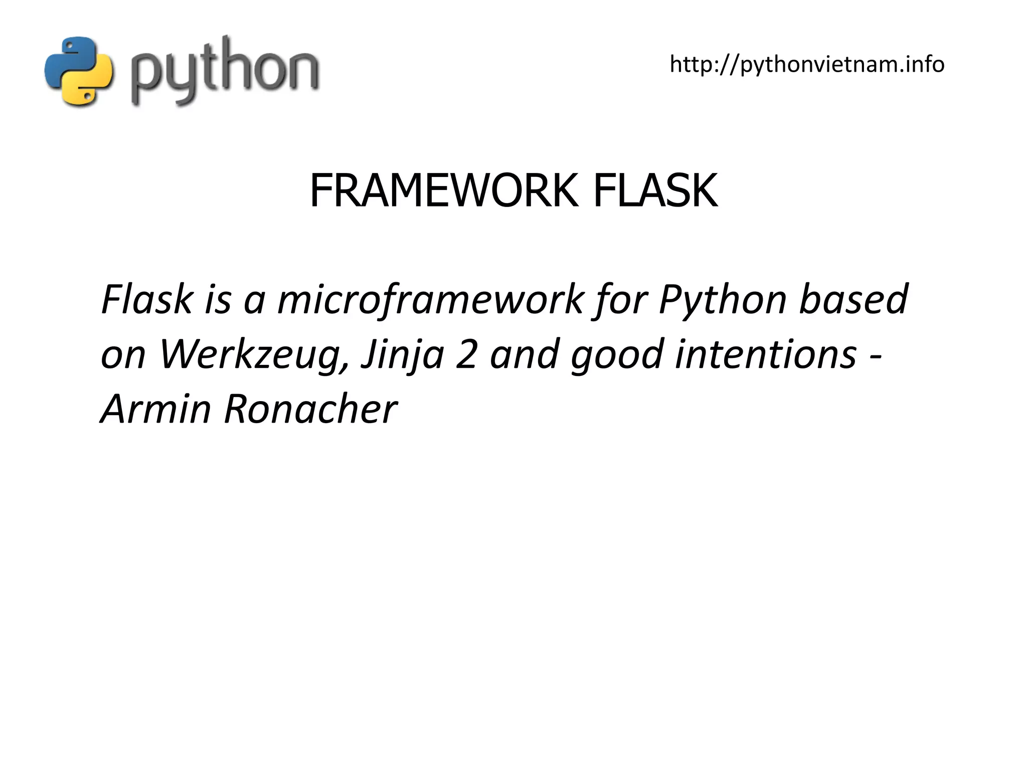Chuyen de flask -- pythonvietnam.info | PPT