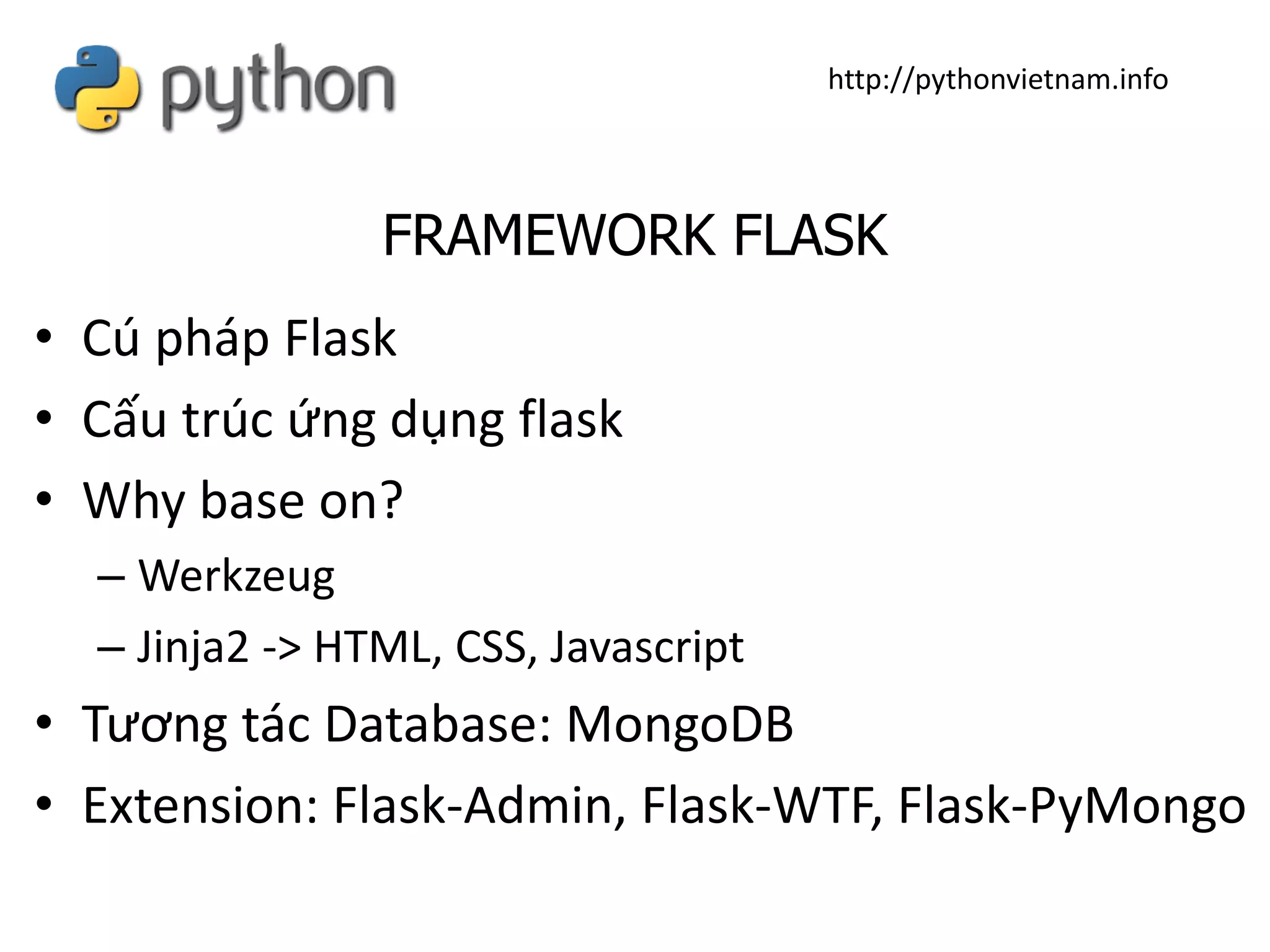 Chuyen de flask -- pythonvietnam.info | PPT
