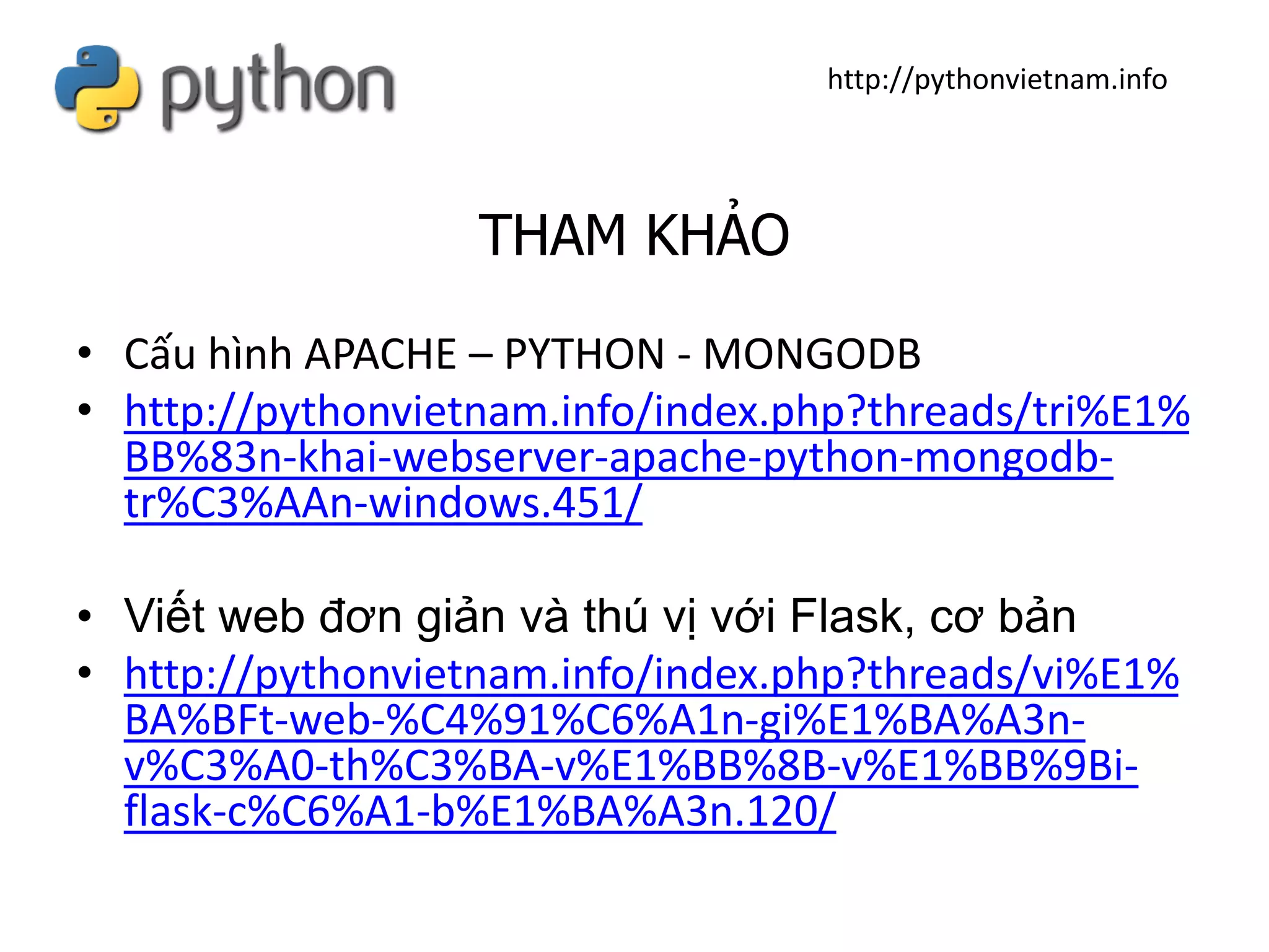Chuyen de flask -- pythonvietnam.info | PPT