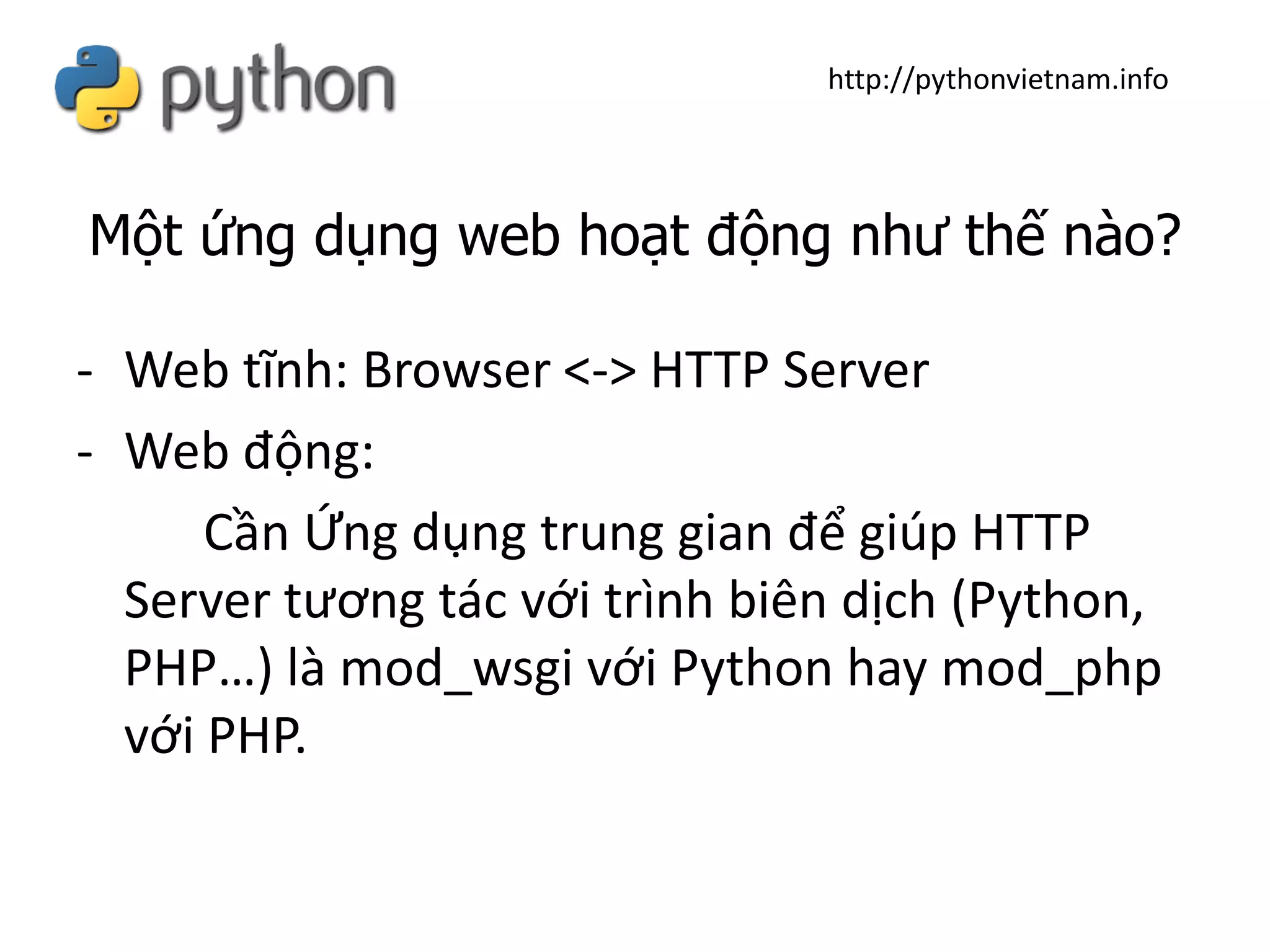 Chuyen de flask -- pythonvietnam.info | PPT