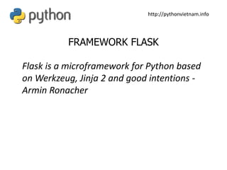 Chuyen de flask -- pythonvietnam.info | PPT